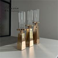 China 3-Piece Gold Candle Holder Set for Wedding Tables - 40cm/44cm/49cm Metal Stands with Custom Colors for sale