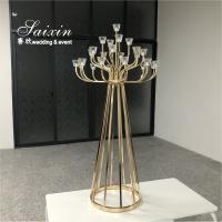 China 25-Arm Metal Candelabra Wedding Centerpiece 130x67 cm with Crystal Accents in Silver, Gold, Clear for sale