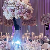 China Stainless Steel Wedding Flower Stand 100cm Tall Silver Table Centerpiece for Event Decorations for sale