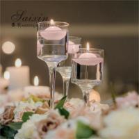 China Glass Floating Candle Holders Set of 3 Wedding Centerpiece 20cm 23cm 26cm for sale