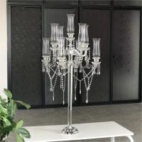 China 9-Arm Crystal Candelabra Wedding Centerpiece - 130cm Height × 65cm Width Glass Decor Stand for sale