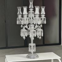 China Luxury Crystal Candelabra Wedding Centerpiece 130cm Height × 65cm Width Clear/Custom Colors for sale