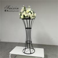 China Tall Black Metal Flower Stand Wedding Centerpiece 100cm H 40cm W for sale