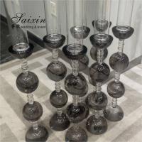 China Crystal Cylinder Candle Holder Hurricane Globe 70cm 80cm 90cm Antique Wedding Centerpiece for sale
