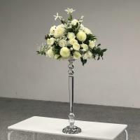 China Crystal Wedding Flower Stand ZT-115 75cm Tall Clear Centerpiece for Party Decoration for sale