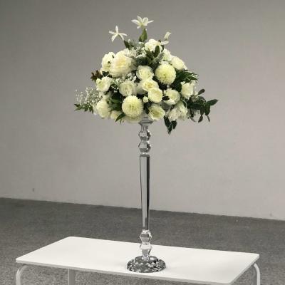 China Crystal Wedding Flower Stand ZT-115 75cm Tall Clear Centerpiece for Party Decoration for sale