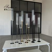 China Metal Gold Tall Candlestick Holder Set of 3 for Taper Candle Wedding Decoration 90cm 80cm 70cm for sale