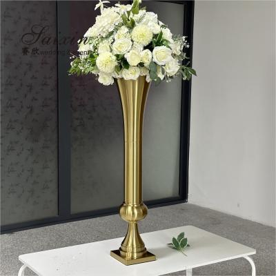 China ZT-588 Tall Gold Metal Vase 98cm Height for Wedding Centerpieces and Event Decor for sale