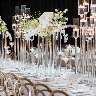 China ZT-472 9-Arm Crystal Candle Holder for Floating Candles 130cm Height 35cm Width Clear Finish for sale