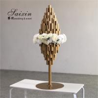 China Luxury Gold Metal Pole Stand for Wedding Centerpieces 150cm Height for sale