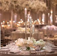 China Clear Glass Pillar Candle Holders Wedding Table Centerpieces 115cm 95cm 70cm for sale
