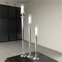 China Crystal Candle Holder Long Pole 115CM Clear Glass Luxury Event Table Decoration for sale