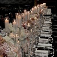 China ZT-046 Crystal Glass Candlesticks Set - 44cm/47cm/50cm Heights for Wedding & Event Decor for sale