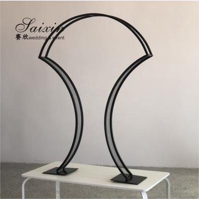 China 140cm Black Iron Flower Stand for Wedding Table Centerpieces Metal Decoration for sale