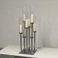 China Antique Silver 5 Arm Candelabra Candle Holder 90cm for Wedding Centerpiece for sale