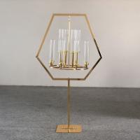 China Candlestick Metal And Crystal Candelabra Chandelier Rectangular Tall 160CM for sale
