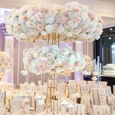 China Wholesale Tall Large Round Metal Flower Stand for Wedding Decoration Centerpiece 150cm H for sale