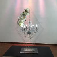 China ZT-407C Wedding Centerpiece 125cm x 80cm Clear Acrylic Stand with Crystal Lighting Chandeliers for sale