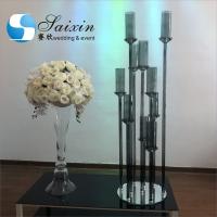 China ZT-471 Saixin Crystal Candlestick Wedding Centerpiece - 145cm Height × 40cm Width - Grey Color Customizable for sale