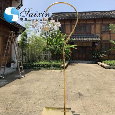 China 3M High Floor Metal Crystal Candelabra 9 Arm 6 Arm LED Chandelier for Wedding Stage Decoration for sale