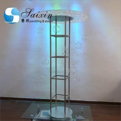 China ZT-434S Acrylic Display Stand 150cm Height with Hanging Glass Terrarium for Wedding Events for sale
