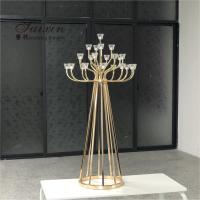 China 25 Arms Gold Metal Candelabra Candle Holder Stand 130cm H x 60cm W Wedding Decoration for sale