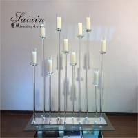 China ZT-323H 1m Long Base Crystal Candelabra Wedding Centerpiece - 145cm Height Clear Glass Event Decoration for sale