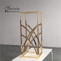 China ZT-429G Shiny Gold Metal Flower Stand 100cm H x 40cm W for Wedding Aisle Floor Decoration for sale