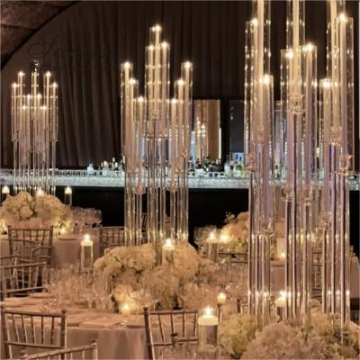 China 150cm Crystal Glass Candelabra Centerpiece for Wedding Events - 40cm Width Elegant Table Decoration for sale