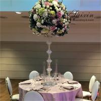 China ZT-370 Crystal Metal Pillar Flower Arrangement Stand 100cm Wedding Table Centerpiece for sale