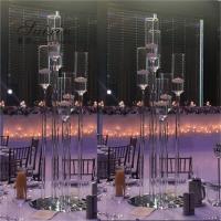 China Crystal Glass 5-Arm Floating Candle Holder - 132cm Tall Wedding Centerpiece for Events and Home Decor for sale