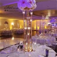 China Large Lotus Flower Crystal Candle Holder Stand 150cm Height 32cm Width for Wedding Centerpieces for sale