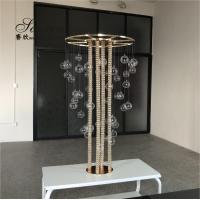 China Gold Metal Flower Table Candle Stand 140cm Wedding Centerpiece Decoration for sale