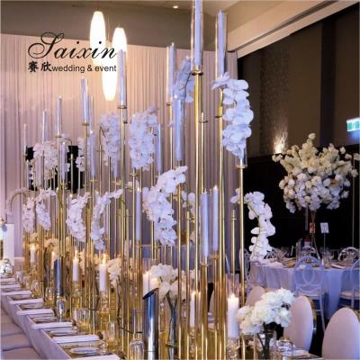 China Tall Gold Candle Holder Centerpieces for Weddings - 178cm/150cm/120cm Heights, 9.8kg Metal Glass Decor for sale
