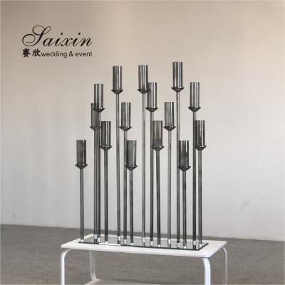 China Luxury 15 Branch Crystal Candelabra Holder 140cm Tall for Wedding Decorative Stand for sale