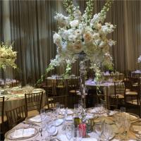 China ZT-115 Clear Crystal Flower Stand Centerpiece 93cm High for Wedding Table Decor for sale