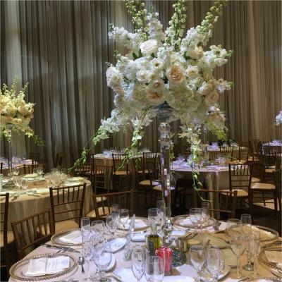 China ZT-115 Clear Crystal Flower Stand Centerpiece 93cm High for Wedding Table Decor for sale
