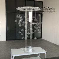 China Clear Acrylic Laser Cut Candle Support Stand 150cm H Wedding Table Centerpiece for sale