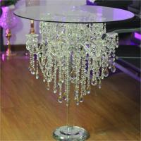 China Crystal Wedding Cake Table 90cm Height 80cm Diameter Clear Glass Event Decoration Centerpiece for sale