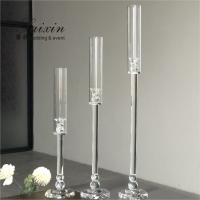 China Saixin Wholesale Luxury 3-Piece Single Crystal Candle Holders 63-93cm for Wedding Decor for sale