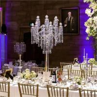 China ZT-274 New Tall Wedding Candelabra Centerpiece Crystal Glass 130cm H Clear Custom Color for sale