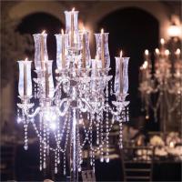 China ZT-267 Luxury Indoor Hanging Crystal Candelabra 9 Arms 130cm Height 55cm Width Wedding Event Centerpiece for sale