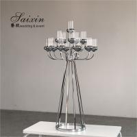 China ZT-398 15 Arm Silver Metal Wedding Table Candle Stand 140cm H x 70cm W for sale