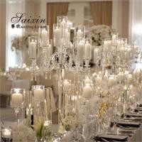 China 9-Arm Crystal Candelabra Wedding Centerpiece 120cm Height 55cm Width Glass Event Decor for sale