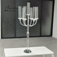 China New design 7 arms crystal candle holder for wedding table decor for sale