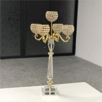 China Gorgeous 5 arms gold globe candelabra wedding table center pieces for sale
