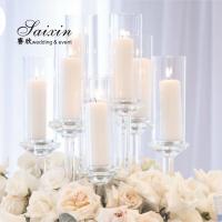 China Crystal Candle Holder Centerpiece Set for Wedding Decoration Clear Glass 44cm 47cm 50cm for sale