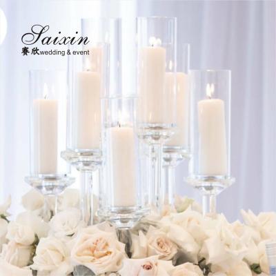 China Crystal Candle Holder Centerpiece Set for Wedding Decoration Clear Glass 44cm 47cm 50cm for sale