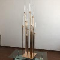 China Gold Metal Candle Holder for Wedding Table Centerpiece 165cm Tall for sale