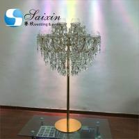 China Saixin ZT-325L 18 Arms Crystal Candelabra Flower Stand 135cm H Wedding Centerpiece for sale
